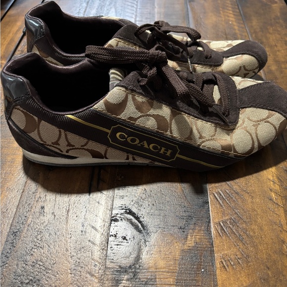 Coach | Shoes | Coach Brown And Cream Sneakers | Poshmark